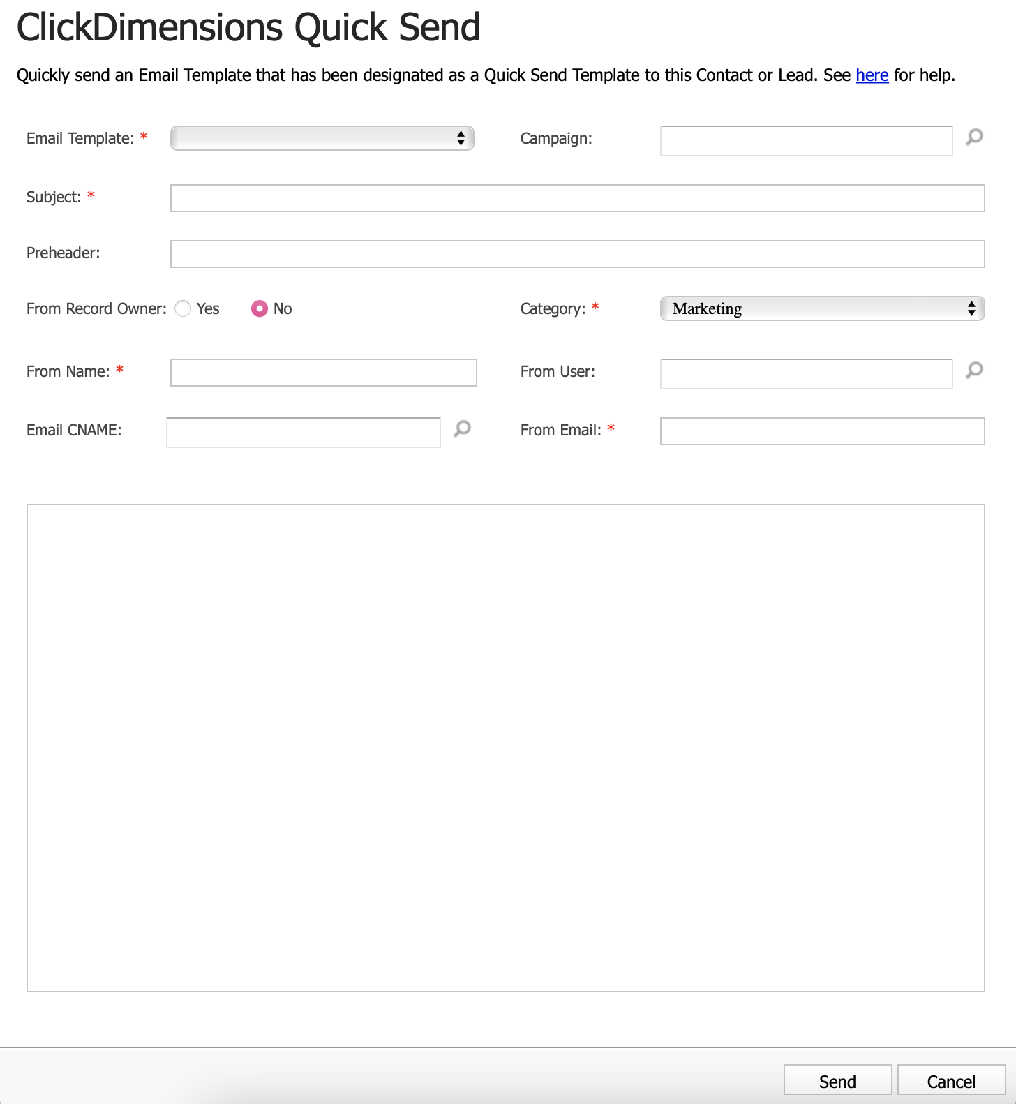 Oprettelse og brug af Quick Send i ClickDimensions | For A Fact